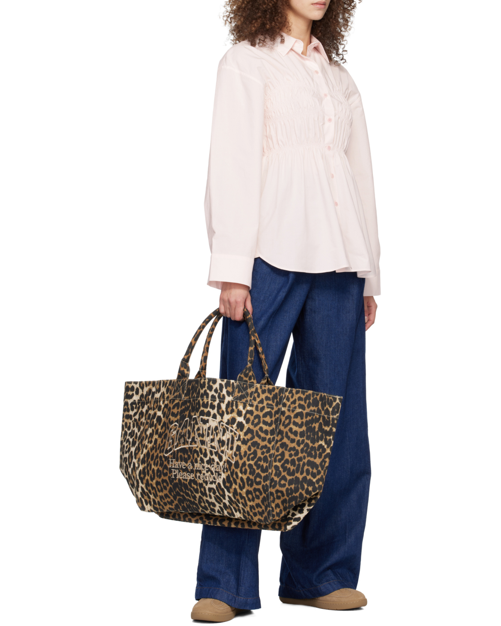 GANNI Ganni Leopard Print Shopper Bag